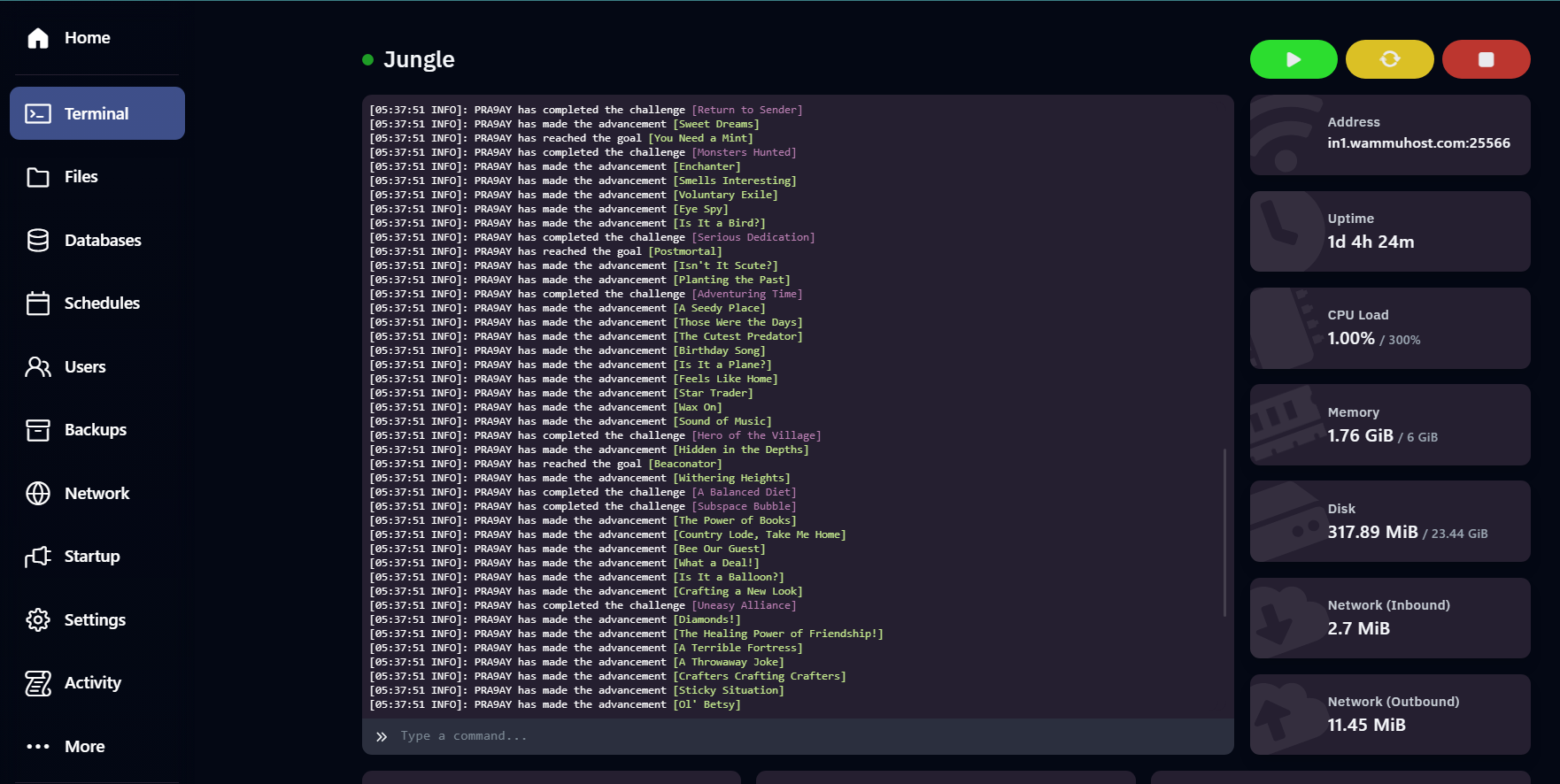 WammuHost – Best Indian Minecraft Hosting